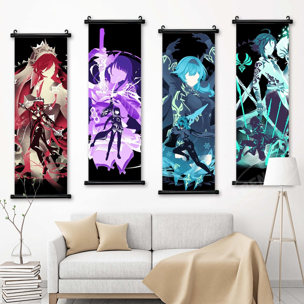 Genshin Impact Minimalist Wall Scrolls – Teyvat Factory